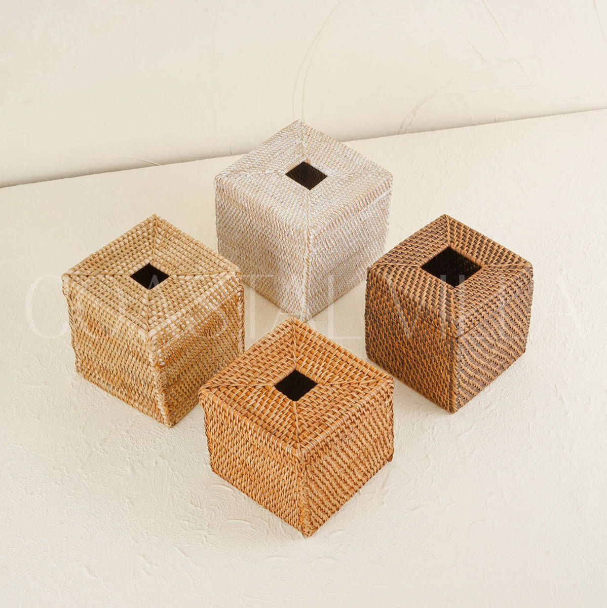 Square Rattan Tissue Boxes