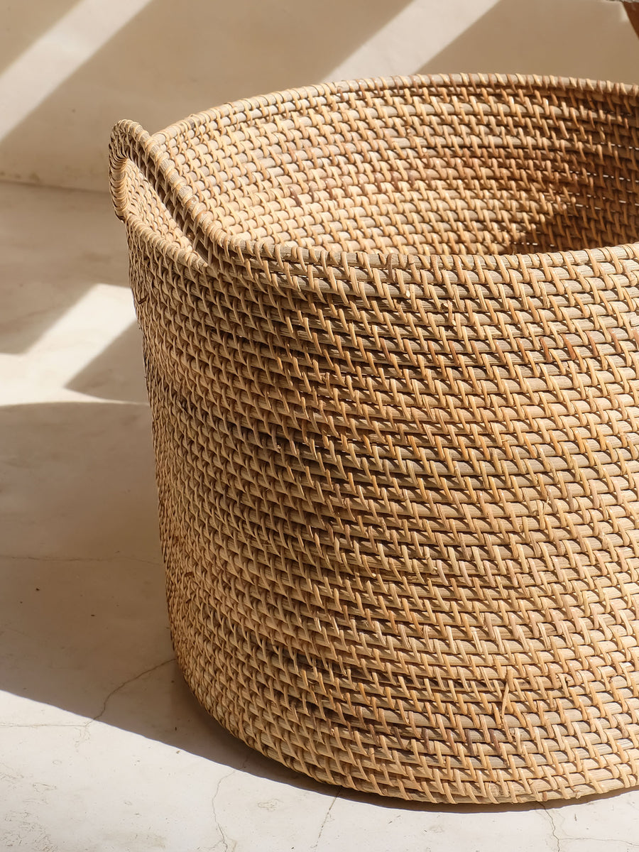 Handwoven Rattan Storage Baskets | Coastal Villa Homeware