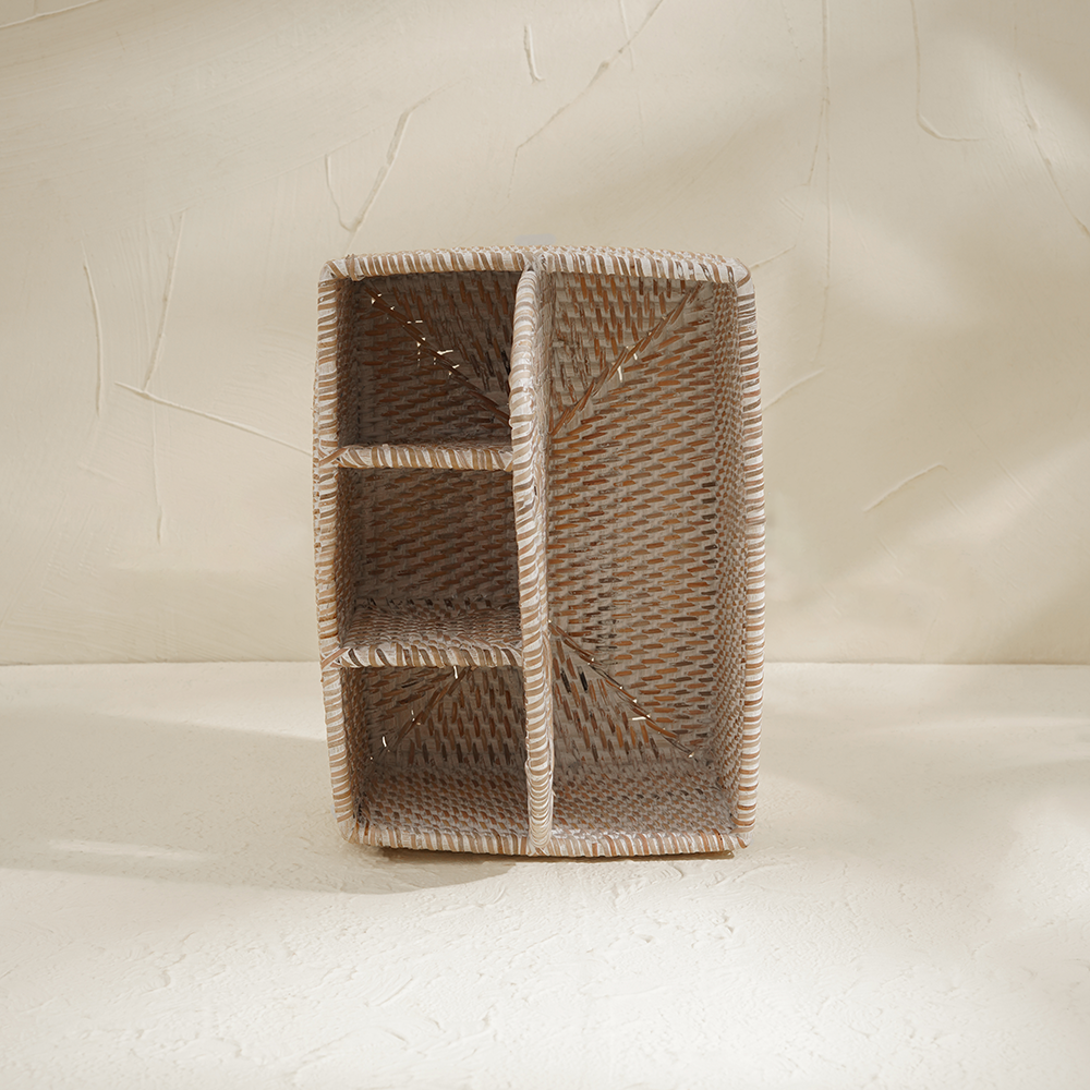 Rattan Condiment and Cutlery Holder - 4 Unique Colours