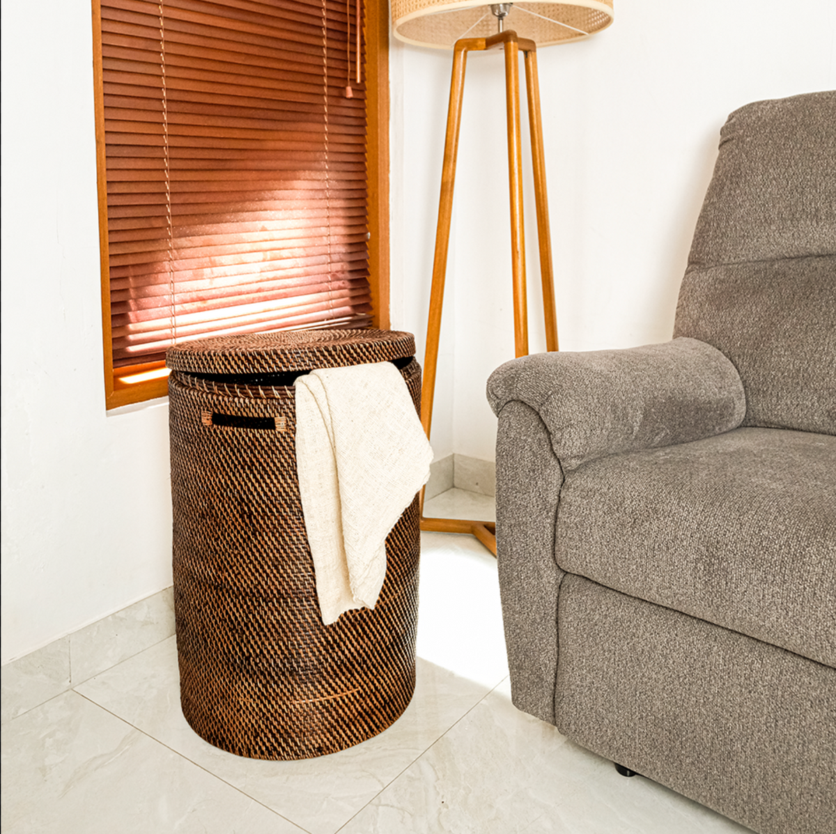 Custom Sized Woven Handmade Rattan Storage Basket - Made To Order