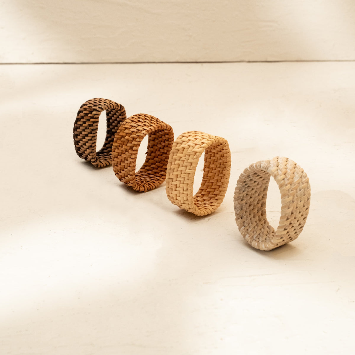 Oval Rattan Napkin Rings in 4 Colours | Coastal Villa Homeware