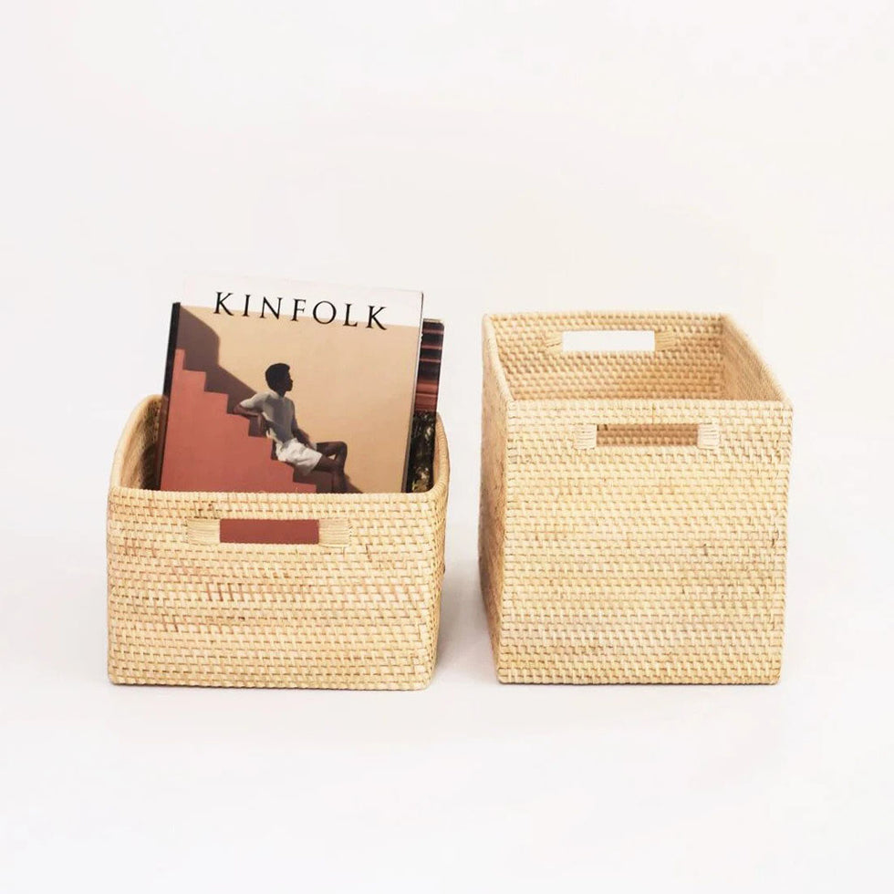 Custom Sized Woven Handmade Rattan Storage Basket - Made To Order