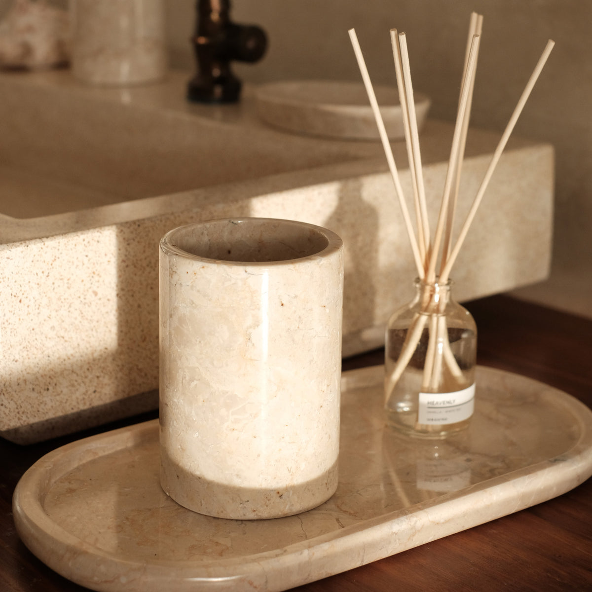 Marble Bathroom Amenities | Coastal Villa Homeware